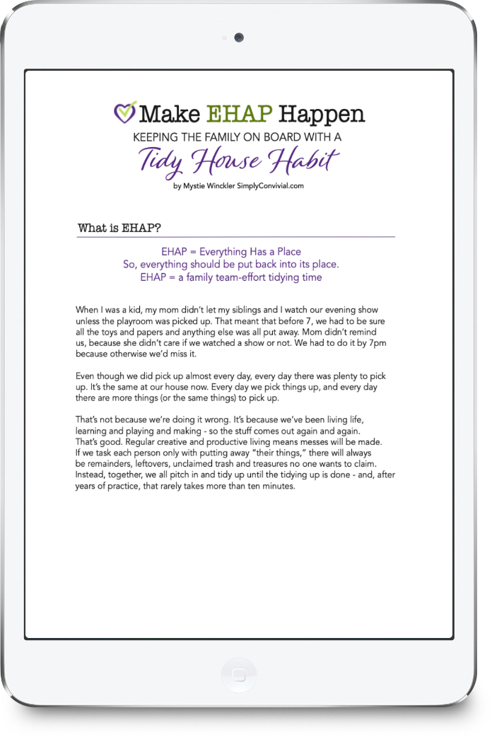 EHAP: afternoon tidying to the rescue